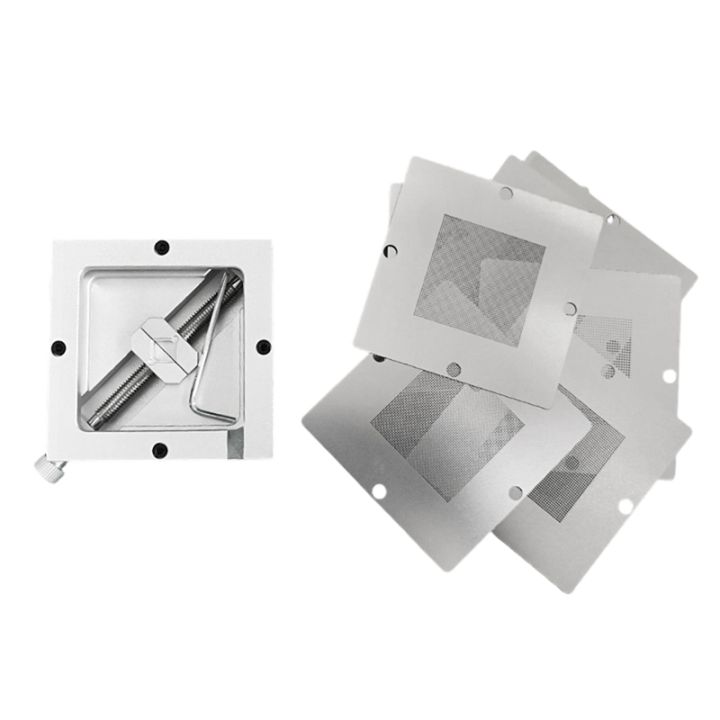 Universal Stencil Set of 10 Silver BGA Reballing Station 90x90mm for ...
