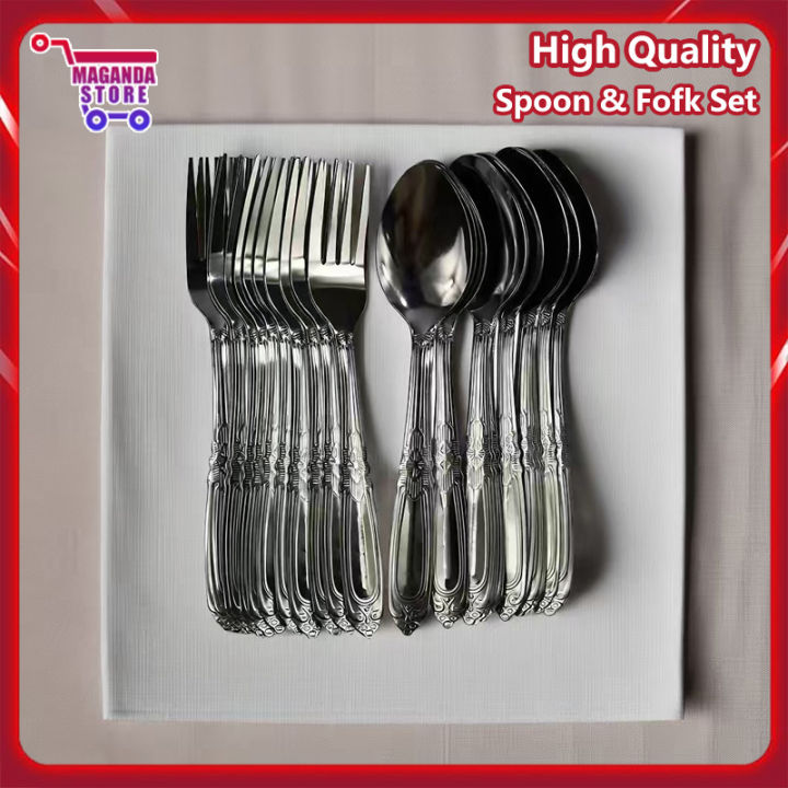 Spoon and Fork Set Stainless Steel Dinnerware High Quality Serving ...