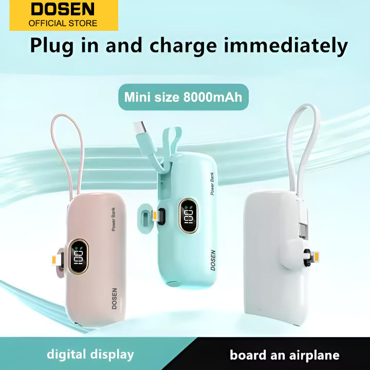 DOSEN Original Power banks 6000mah 8000mAh iPhone/Type-c output Support ...