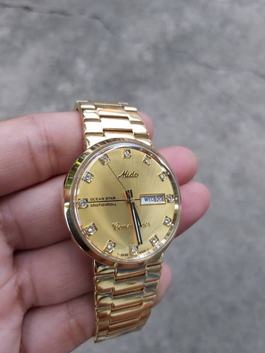 มิโด้ Commander Ocean Star ถ่ายจากงานจริง สีทอง ขนาด38mm ระบบ automatic ...