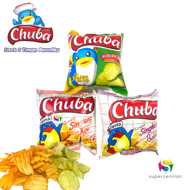 Chuba Singkong Balado / Keju / Balado Ijo / Corn Chips BBQ Snack Jadul ...