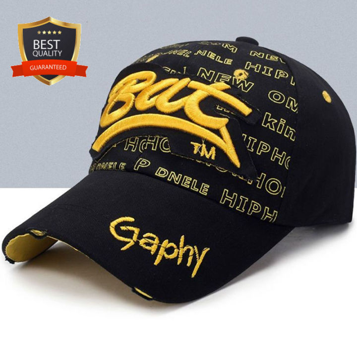 Washable baseball cap with adjustable fly edge and worn sun visor ...