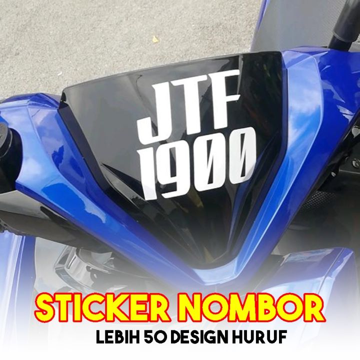 Stickers Nombor Plate Number Motor Tampal Mudguard Depan Atau Coverset ...