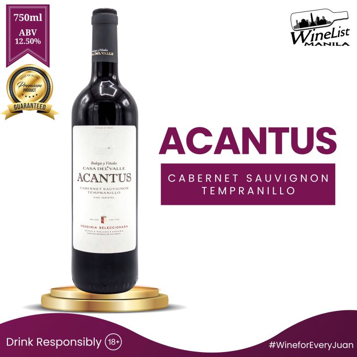 Acantus Cabernet Sauvignon Tempranillo | Toledo, Spain | Red Wine 750ml ...