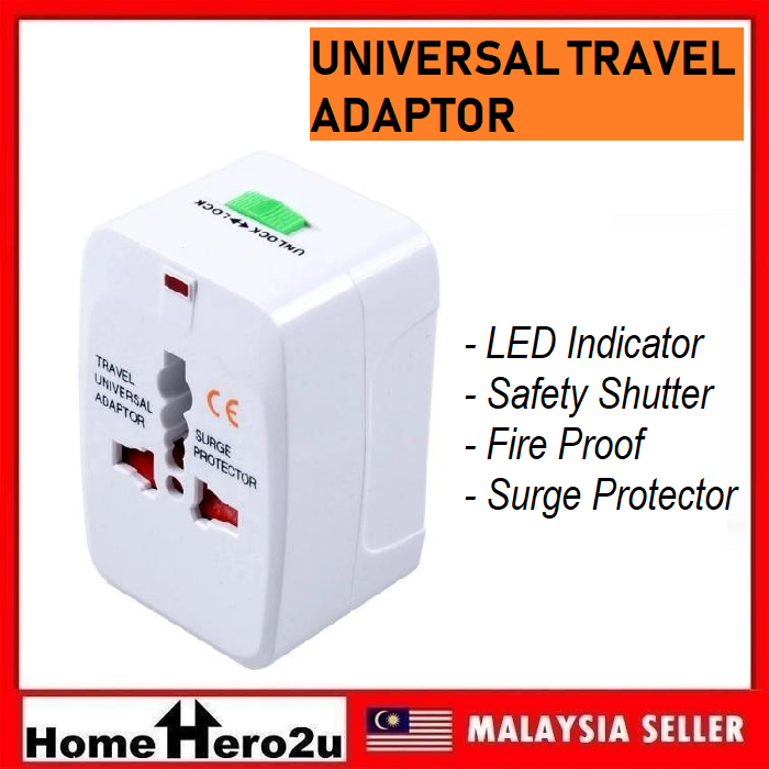 Eurosafe 6 Way Gang US EU UK AU USB 2 pin 3 pin Adapter Plug ...