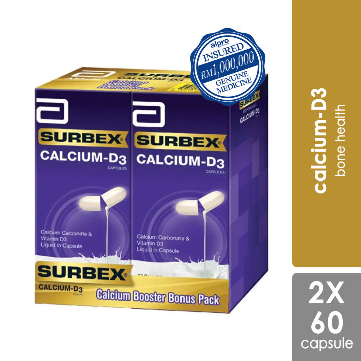 Abbott Surbex Calcium D3 60s x 2 | For bone health/骨骼营养补助品 | Lazada