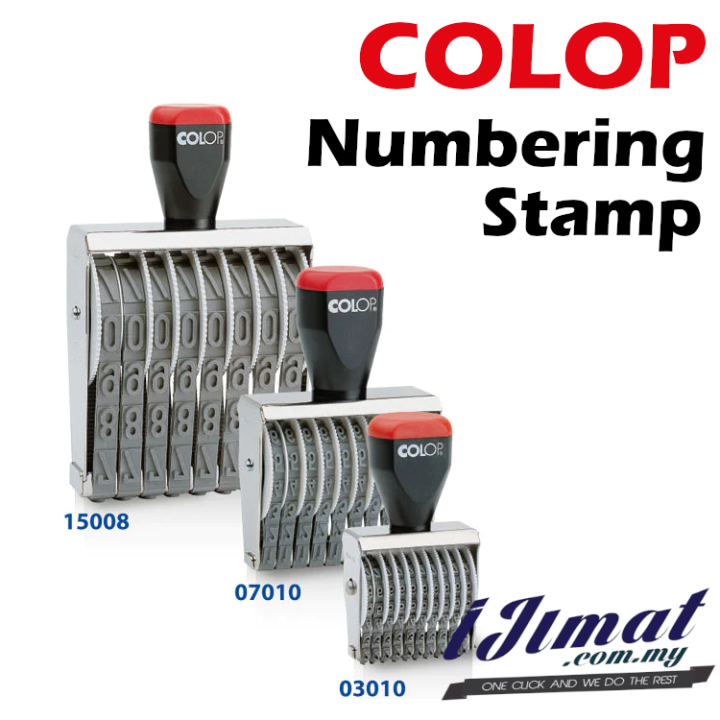 COLOP Number NUMBERING STAMP HEIGHT : 3mm 4mm 5mm 7mm 9mm 4-12 BANDS ...