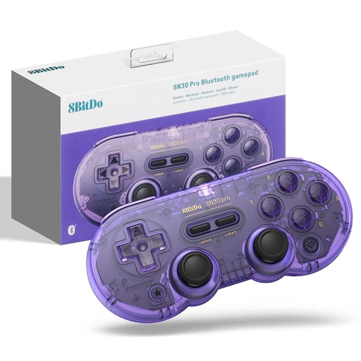8BitDo SN30 Pro NEW Special Edition Green Purple Wireless Bluetooth Gaming Controller for NS PC ...
