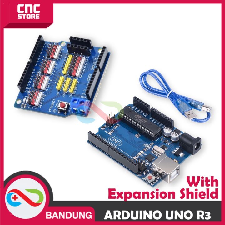ARDUINO UNO R3 ATMEGA328P ATMEGA 16U2 PLUS EXPANSION SHIELD | Lazada Indonesia