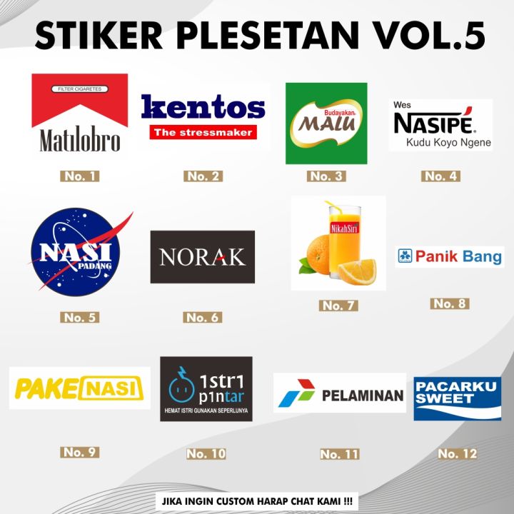 Stiker Plesetan Vol. 5 - Stiker Lucu - Stiker Laptop - Stiker Dinding ...