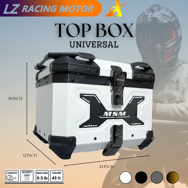 MSM ALUMINUM ALLOY TOP BOX UNIVERSAL COMES WITH BRACKET MAX LOAD 8.5 LB ...