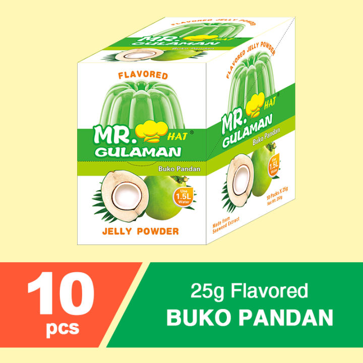 Mr. Gulaman Buko Pandan Flavor ( 1 BOX - 10 sachets / 25 grams each ...