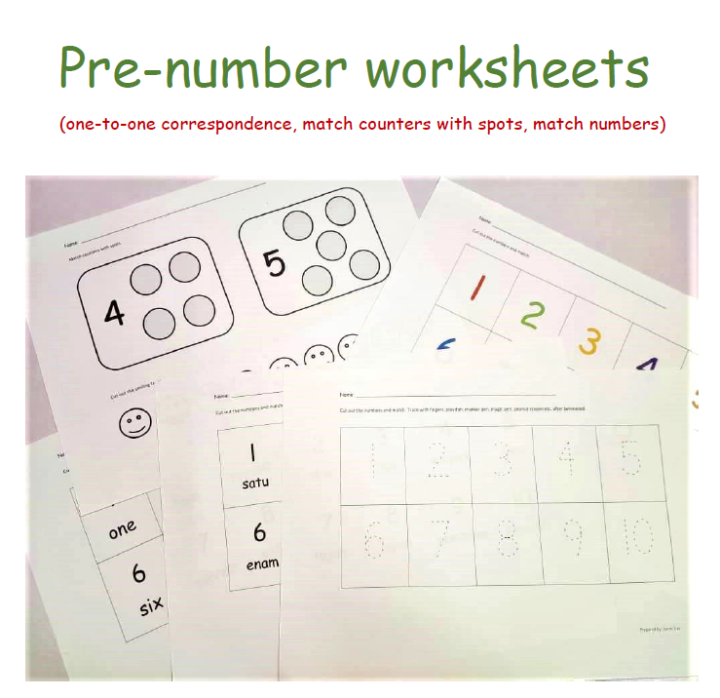 N001- Pre-number/Number worksheets/quiet book/busy book PDF version ...