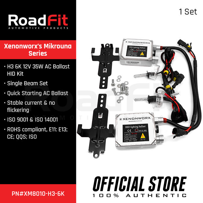 Xenonworx H3 6K 12V 35W AC Ballast With High Intensity Discharge (HID) Bulb Single Beam Set ...