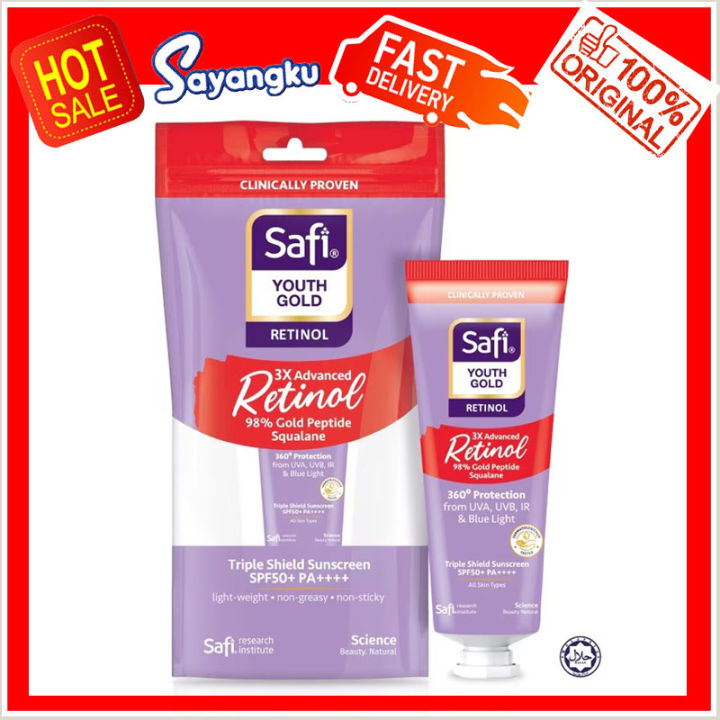 Safi Youth Retinol Sunscreen SPF50 PA+++ 25g UVA UVB IR Protect | Lazada