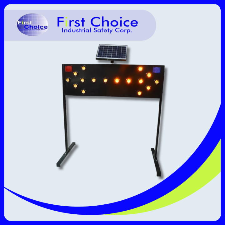 Solar Arrow Signage Board LED Flashing Traffic Warning Light with Stand ...