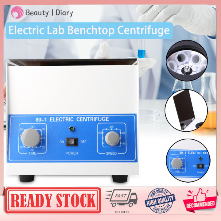 Electric Lab Benchtop Centrifuge 6 Tubes x 20ml Low-Speed 4000rpm Centrifuge Machine with Timer ...