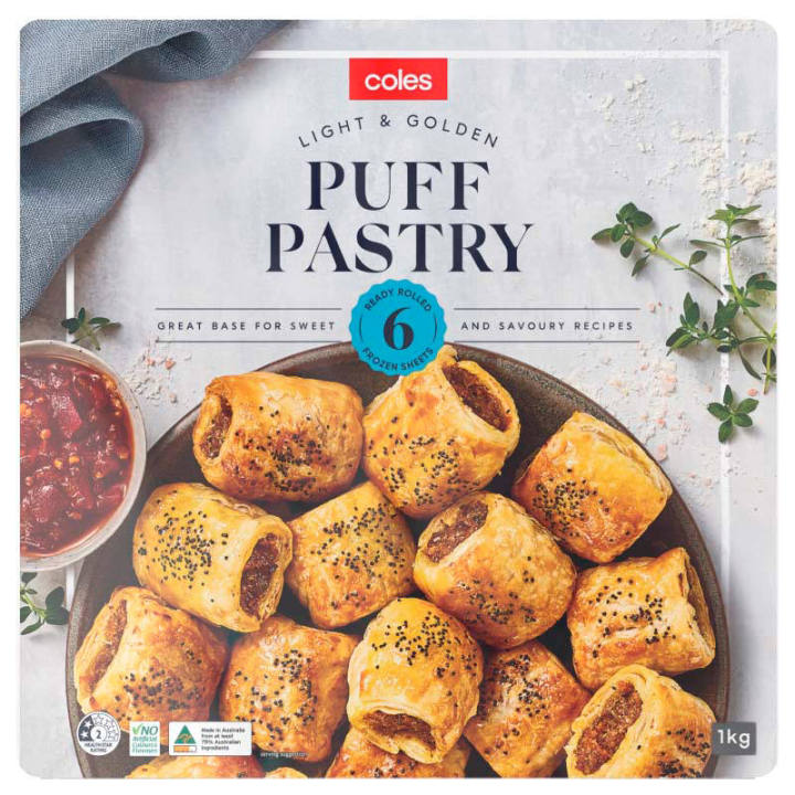 โคลส์แผ่นแป้งทำขนมแช่แข็ง 1กก Coles Pastry Puff Sheets6P 1kg | Lazada.co.th