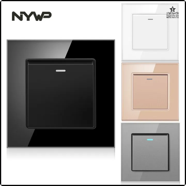 [ihunk] NYWP 1 Gang 2 Way Stair Switch Crystal Tempered Glass Panel ...