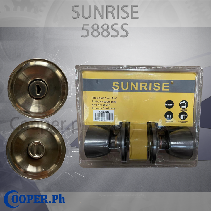 sunrise 588ss Stainless door knob set cone type | Lazada PH