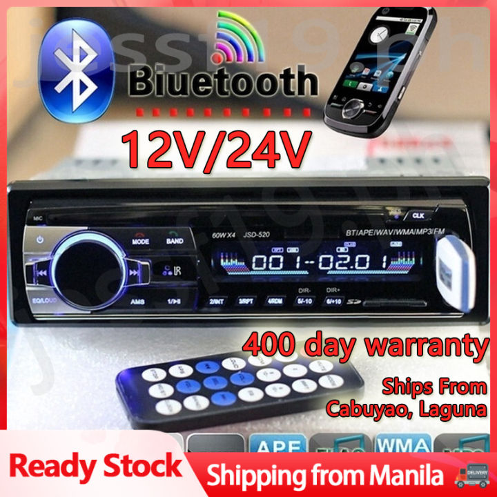 jsd-520 12-24V Bluetooth Car Stereo FM Radio MP3 Audio Player 5V Charger USB/SD/AUX Auto ...