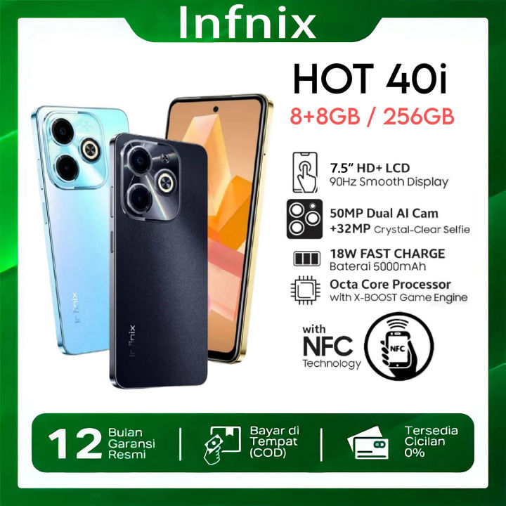 Original INFlNIX HOT40 PRO/ HOT40i NFC smartphone 7.5 inch 90Hz 5G Big Sale Handphone murah RAM ...