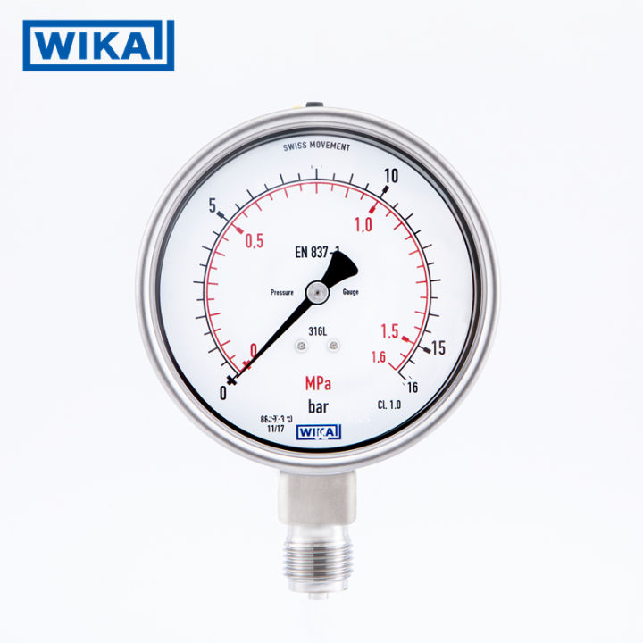 WIKA Wika stainless steel Bourdon tube pressure gauge 232.50.100 radial 1/2NPT | Lazada PH