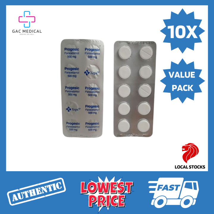 [GAC MEDICAL] PROGESIC (Paracetamol) 500mg Tablet [100 tablets/Pack ...