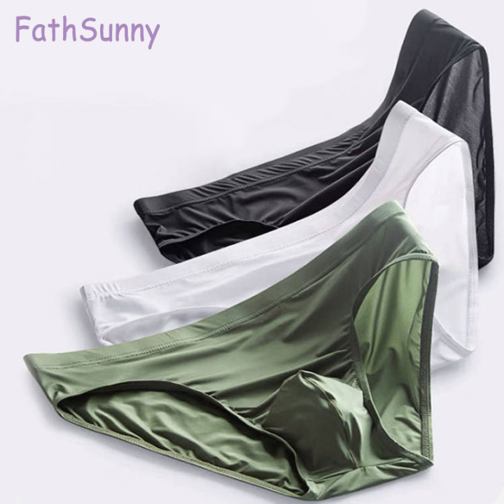 กางเกงชั้นในไหมน้ำแข็งของผู้ชาย FathSunny ระบายอากาศได้ดีและแห้งเร็วเอว ...