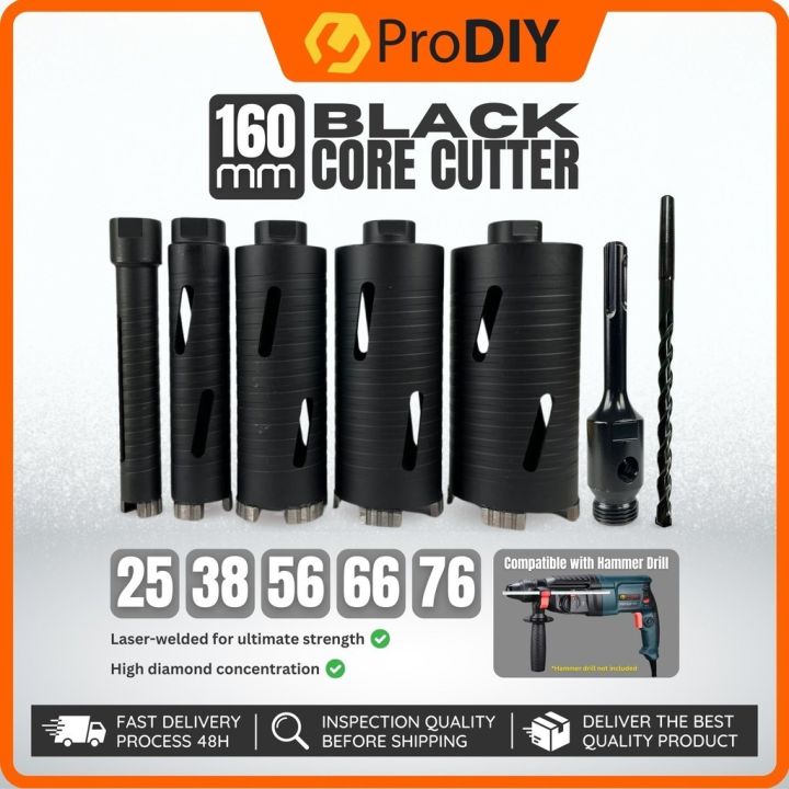 160mm Black Core Cutter Diamond SDS Plus Adapter 25 / 38 / 56 / 66 ...