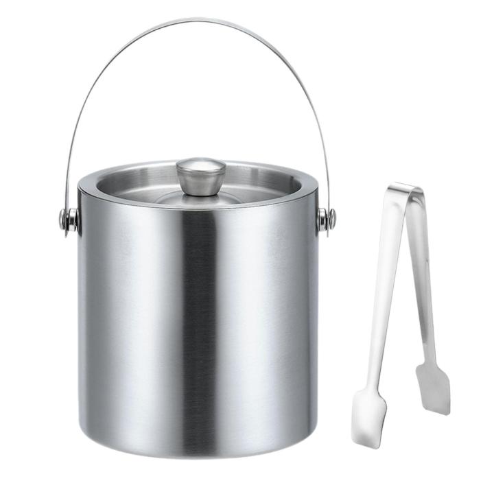 Viphome Stainless Steel Ice Bucket Ice Cube Tub Double Walled Ice Cube ...