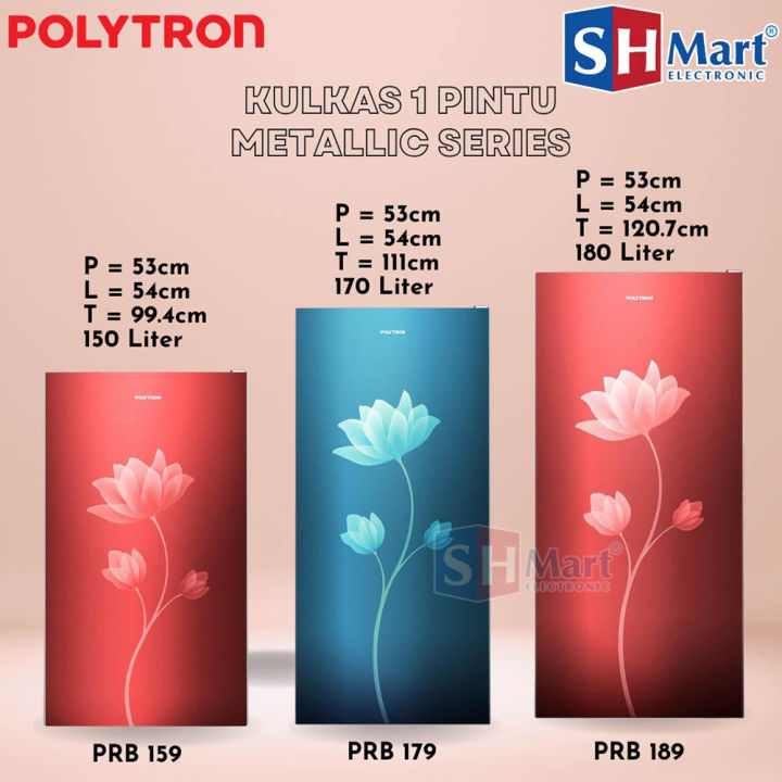 KULKAS POLYTRON 1 PINTU PRB-159 150 LITER / PRB-179 170 LITER / PRB-189 ...