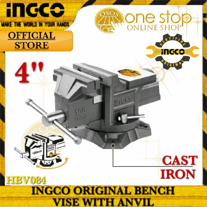 INGCO Bench Vise 4" with Anvil HBV084 •OSOS• | Lazada PH