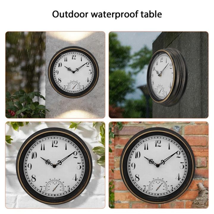 Outdoor Waterproof Wall Clock with IP44 Vintage Round Garden Decor ...