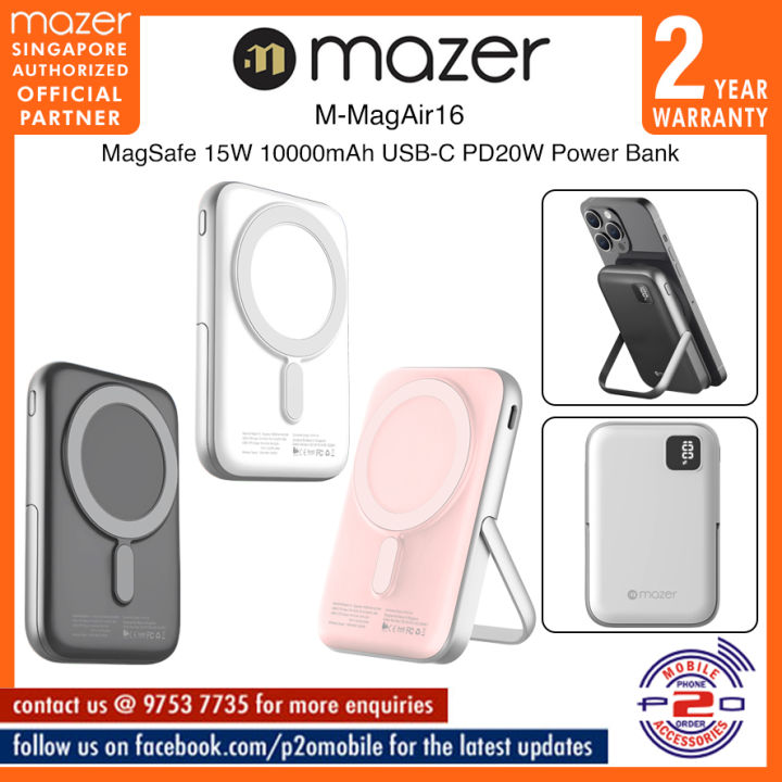 Mazer M-MagAir16 MagSafe 15W 10000mAh USB-C PD20W Power Bank | Lazada ...