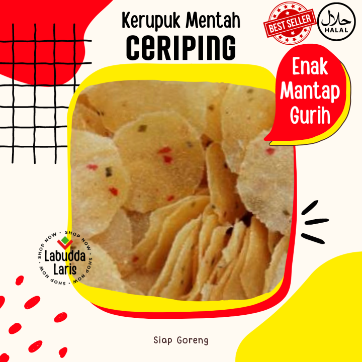 100 Gram - Kerupuk Ceriping Pedas Asli Singkong Kerupuk Samiler Mentah ...