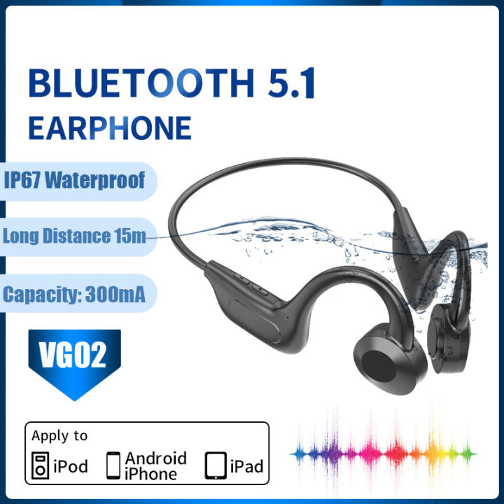 【COD+PH Stock】Bone Conduction Bluetooth Headset Bluetooth 5.1 Earphones ...