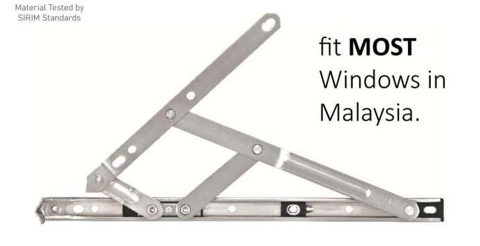 4 Bar Hinge (Side Hung) Stainless Steel 202 Friction Stay / Window ...