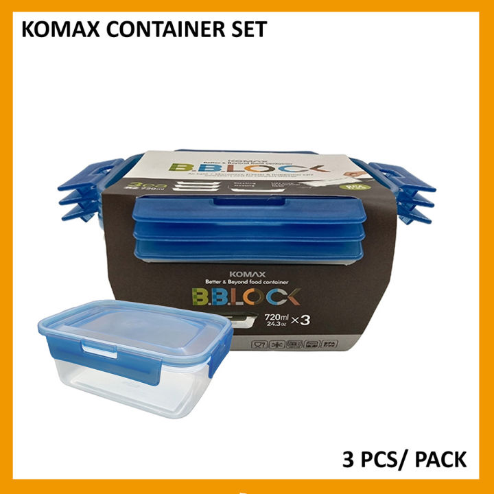 KOMAX CONTAINER SETB (720ML X 3) Per Pack | Lazada
