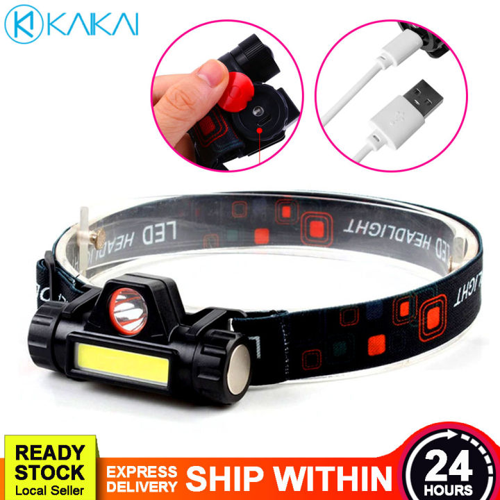 XPE + COB Headlamp 12000LM Work Headlight Built In Battery LED Bulbs 2 ...