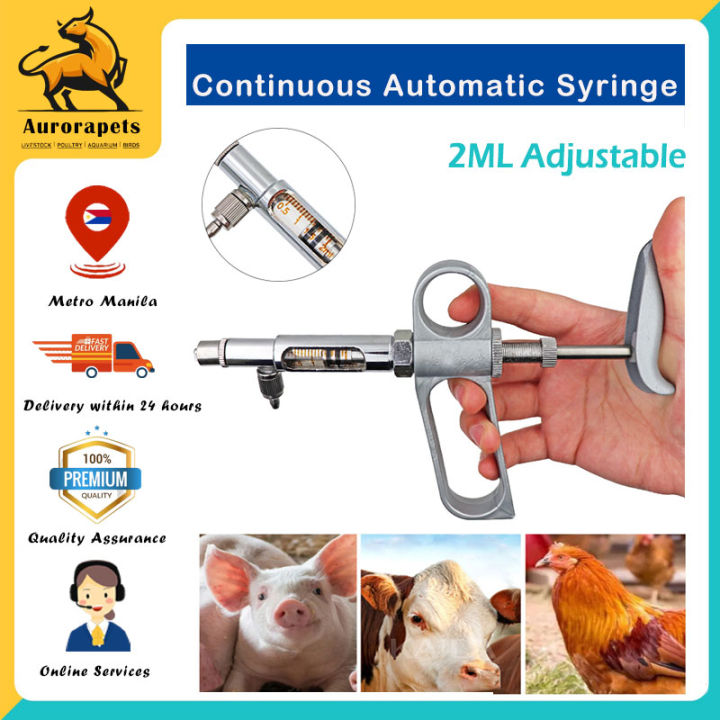 0.2-2ml Veterinary Continuous Syringe Injection Adjustable Vaccine ...