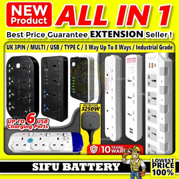 Extension Wire Extension Plug With USB Socket Heavy Duty Trailing Power ...