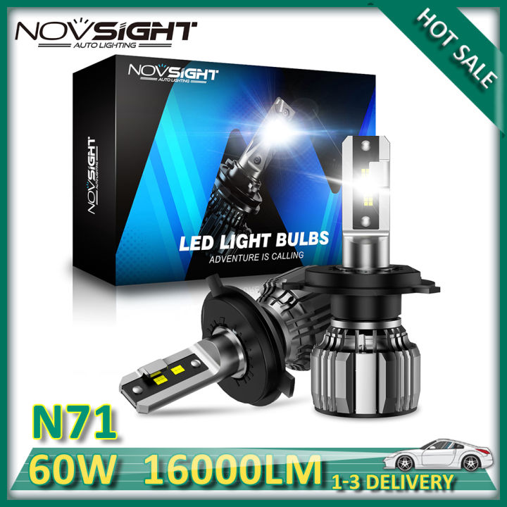 NOVSIGHT 1 Pair (2pcs) LED Car Headlight N71 H4 H7 H11 9005 HB3 9006 HB4 60W / pair 16000LM LED ...