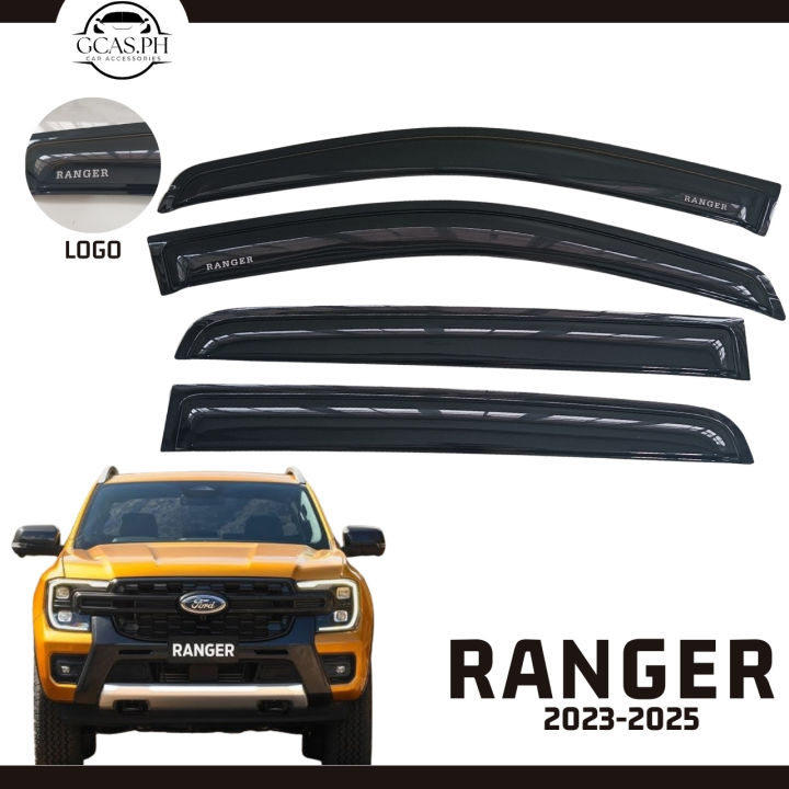 2023 2024 2025 Ford Ranger Black Rain Visor Rain Gutter Door Visor ...