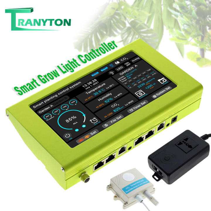 7 Inch LED Grow Light Controller เครื่องวัด อุณหภูมิในตัว ความชื้น ตัวจับเวลา เซ็นเซอร์ภายนอก 3 ...