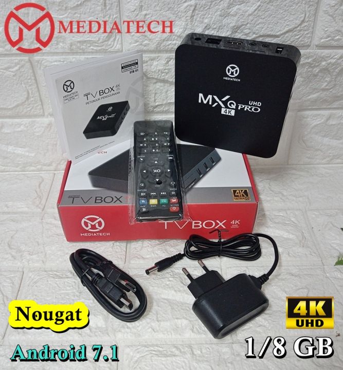 Mediatech TV Box MXQ PRO 4K 5G R3229 Android 7.1.2 OS NOUGAT - 1 GB / 8 ...