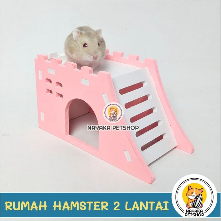 Rumah Hamster Tingkat 2 Lantai Panjat Tangga Perosotan Sarang Home House Kandang Mainan Hewan ...