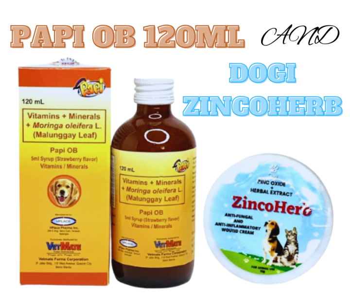 [3G AGRIVET] PAPI OB 120ML/DOGI ZINCOHERB 10G / FOR DOGS AND CATS ...