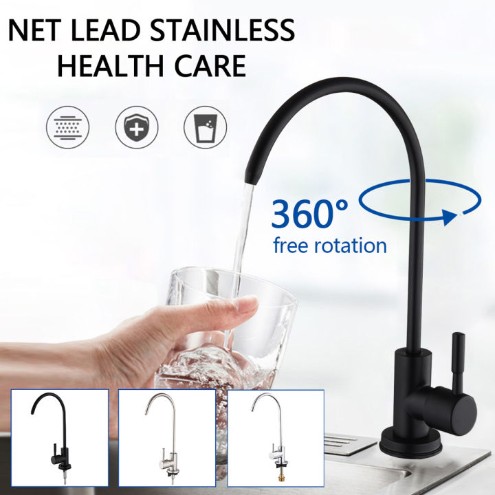 Matte Black 14" Direct Drinking Faucets Kitchen Tap RO Purify System ...