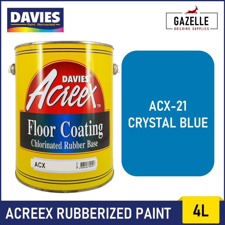 Davies Acreex Rubberized Floor Paint Crystal Blue - 4L | Lazada PH